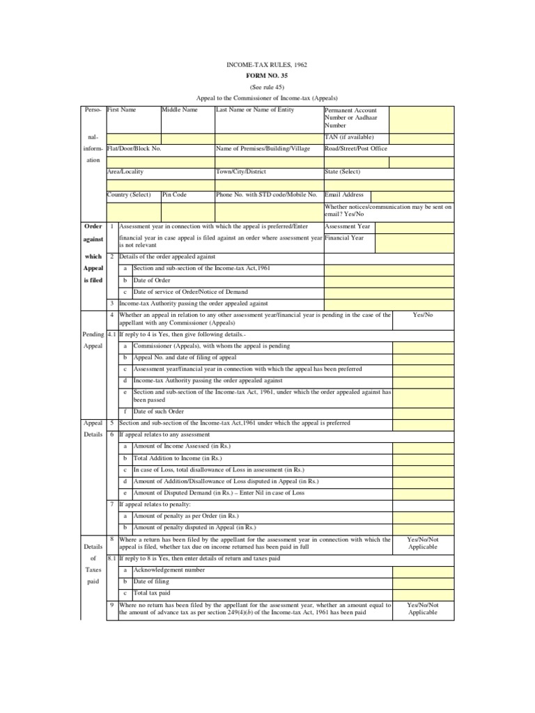 Form No. 35 | PDF | Income Tax | Taxes