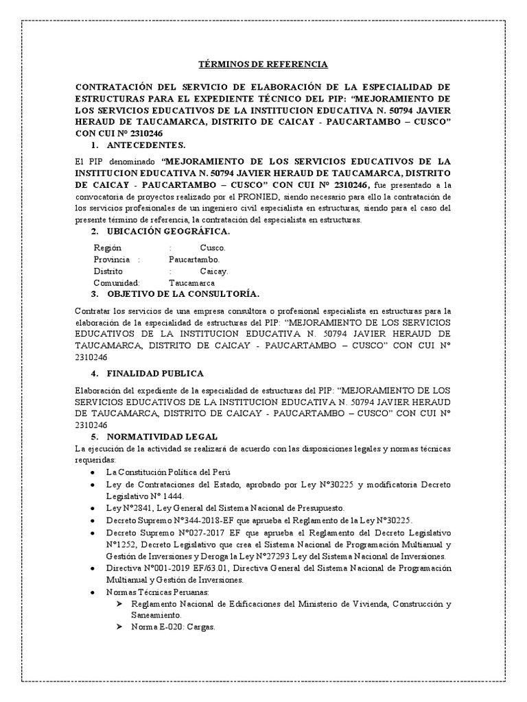 TDR Estructuras Javier Heraud | PDF