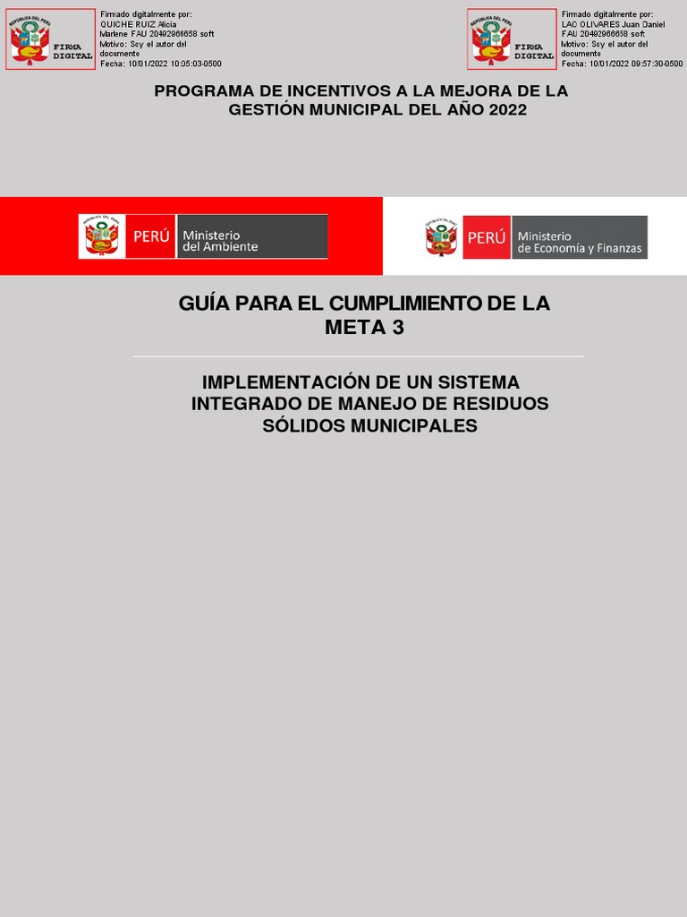 Guia Meta3 2022 | PDF | Residuos | Planificación