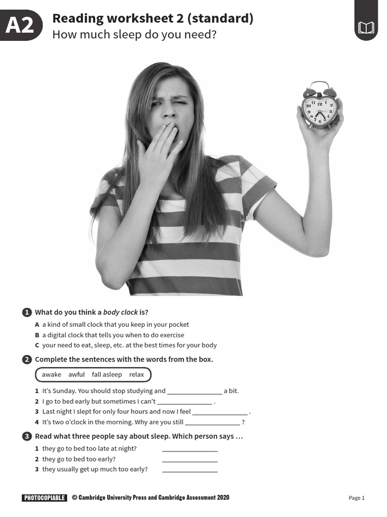 How Much Sleep Do You Need?: What Do You Think A Body Clock Is? | PDF ...