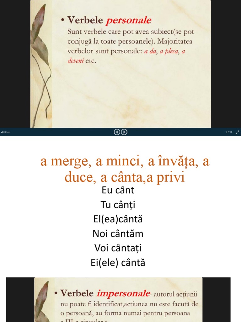 Verbele Personale Impersonale | PDF