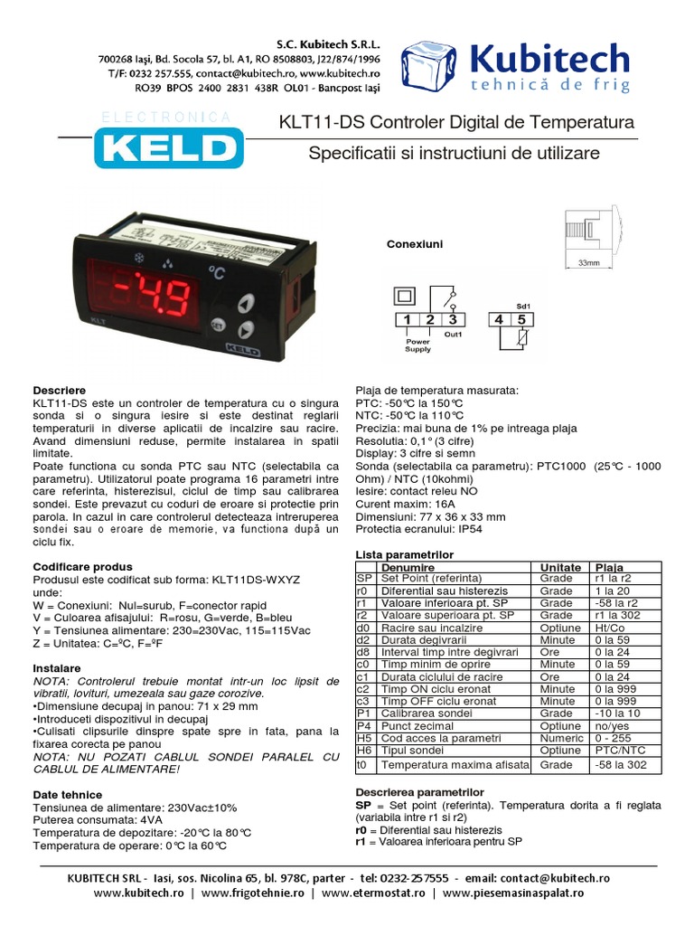 Manual Instructiuni Keld KLT11DSR230C | PDF