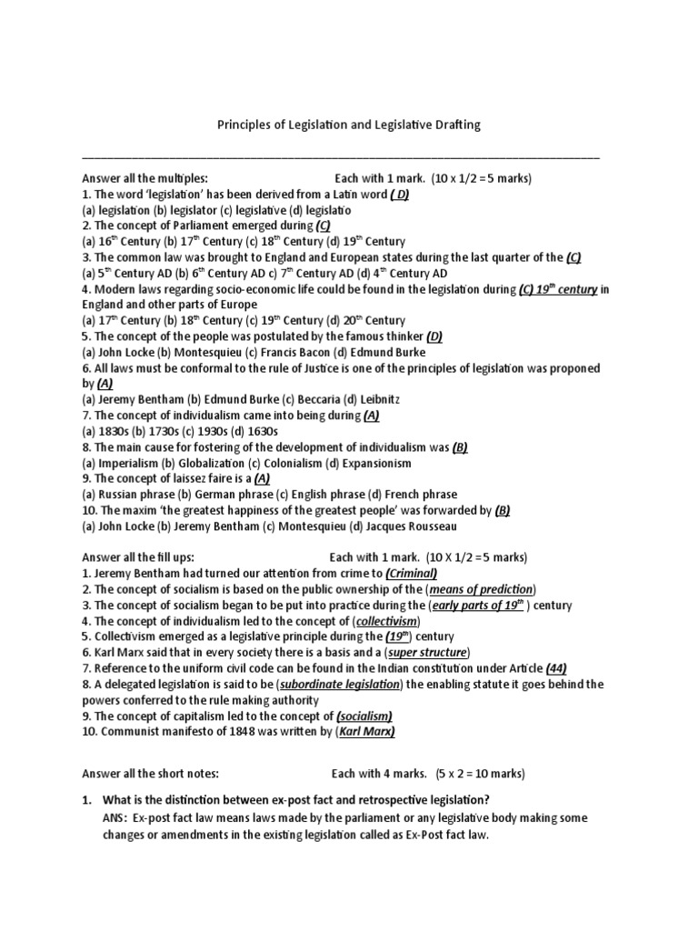 Principles of Legislative Drafting | PDF | Sentence (Linguistics ...
