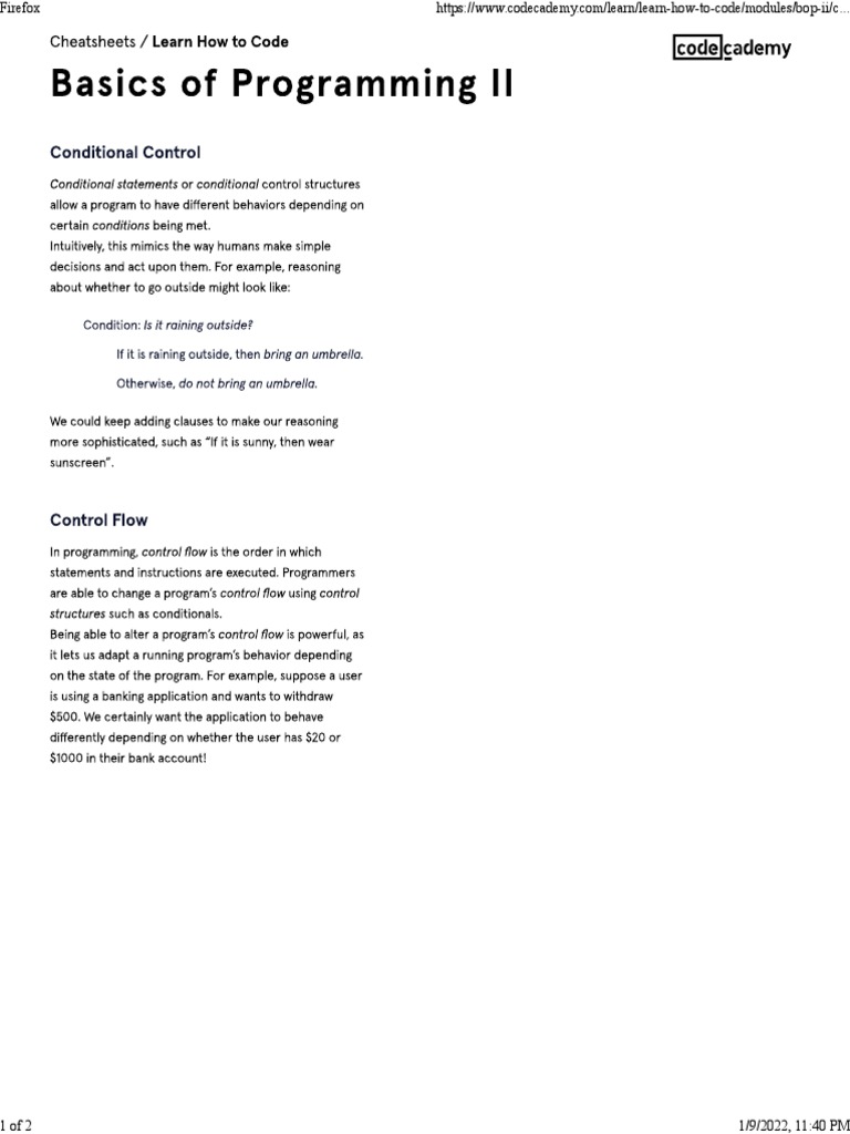 Programming Cheat Sheet | PDF | Games & Activities | Computers