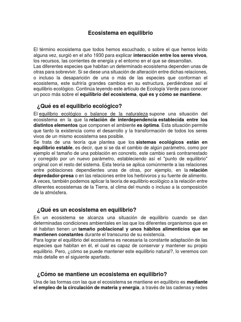 Manteniendo el balance: Cómo los ecosistemas logran un equilibrio ...