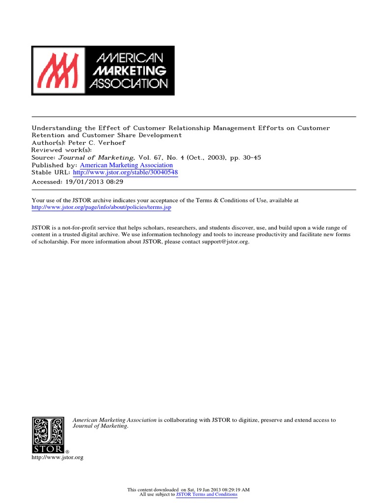 American Marketing Association | PDF | Customer Relationship Management ...