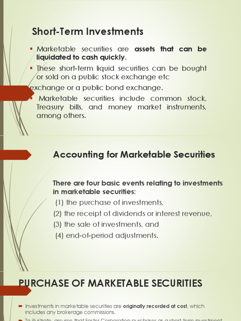 Marketable Securities | PDF | Securities (Finance) | Stocks