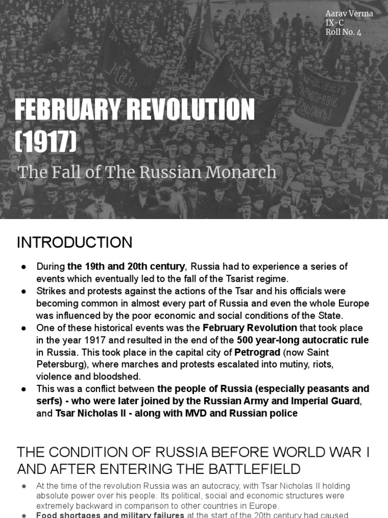 February Revolution (1917) and Its Consequences | PDF | Russian Empire ...