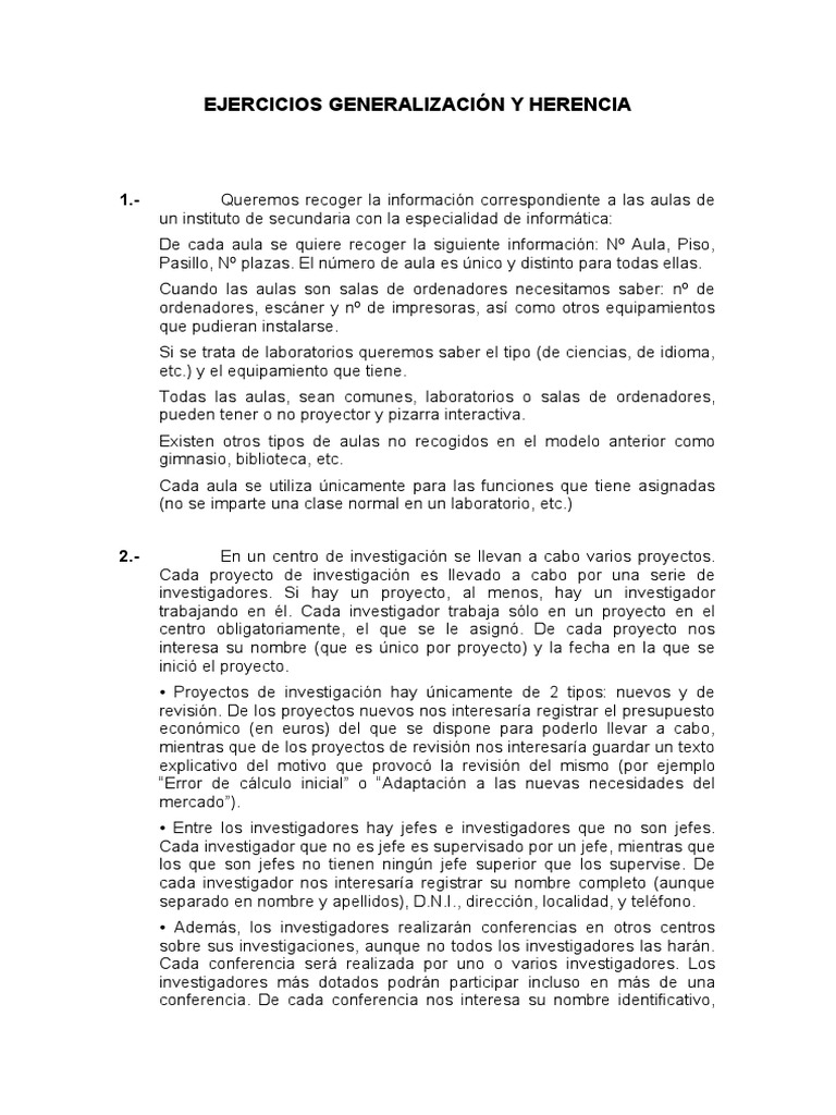 Ejer2 Generalizacion 2020 | PDF | Salón de clases