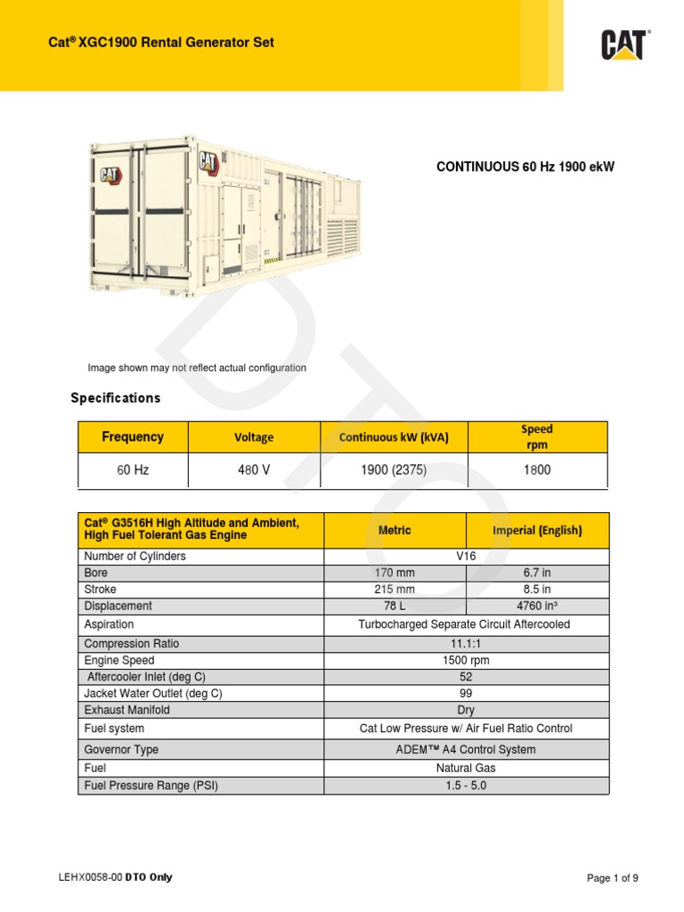 XGC1900 - LEHX0058-00 - 60 HZ DTO | PDF | Electric Power Distribution ...