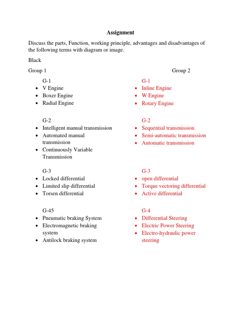 Motor Vehicle Assignment | PDF