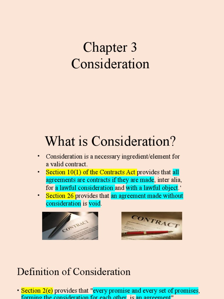 Chapter 3 Consideration - PTP | PDF | Consideration | Common Law