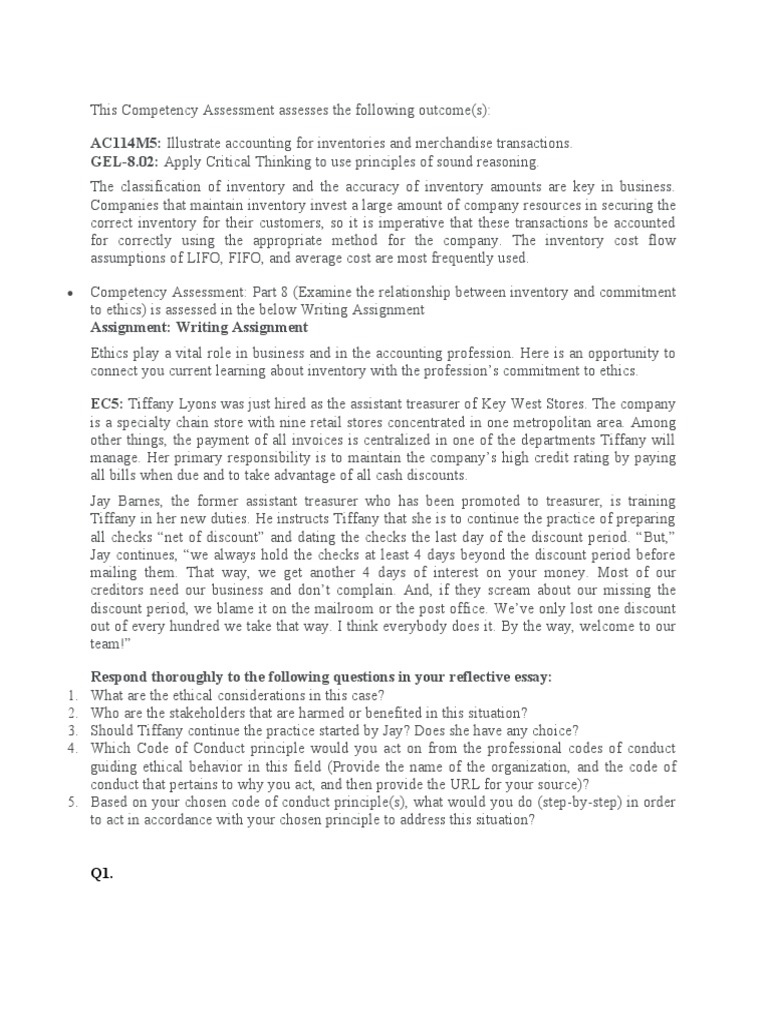 Ethical Inventory Accounting Practices | PDF | Inventory | Integrity