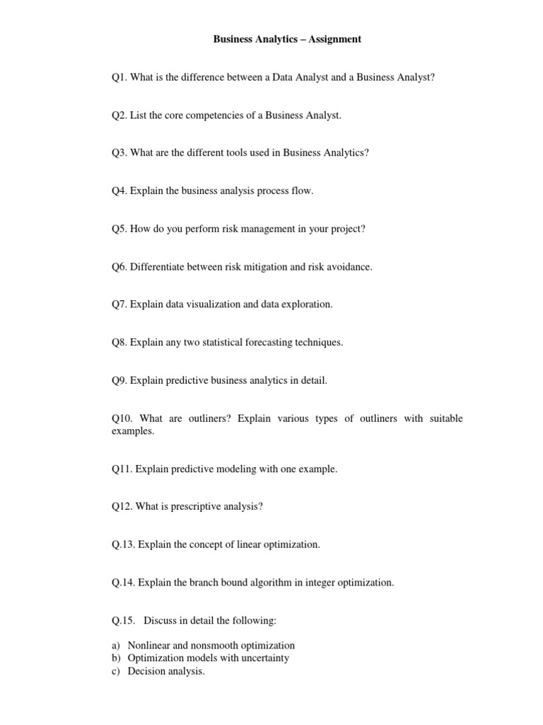 Business Analytics Study Guide | PDF | Career & Growth | Business