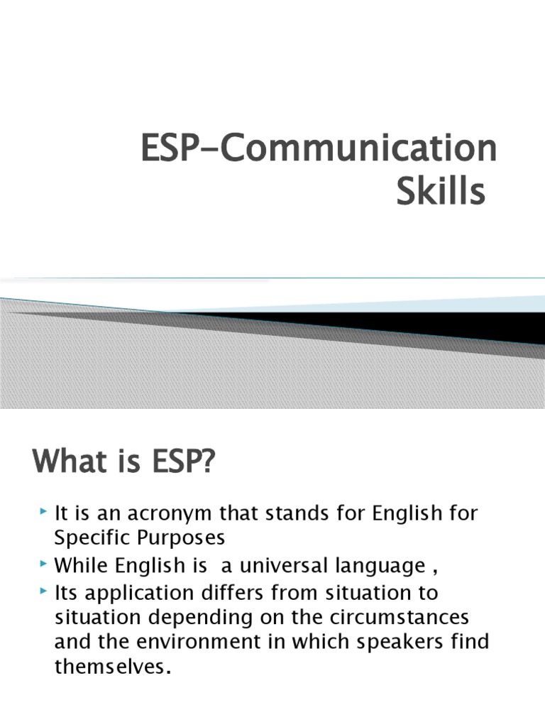 Understanding ESP Communication Skills | PDF | Essays | Paragraph