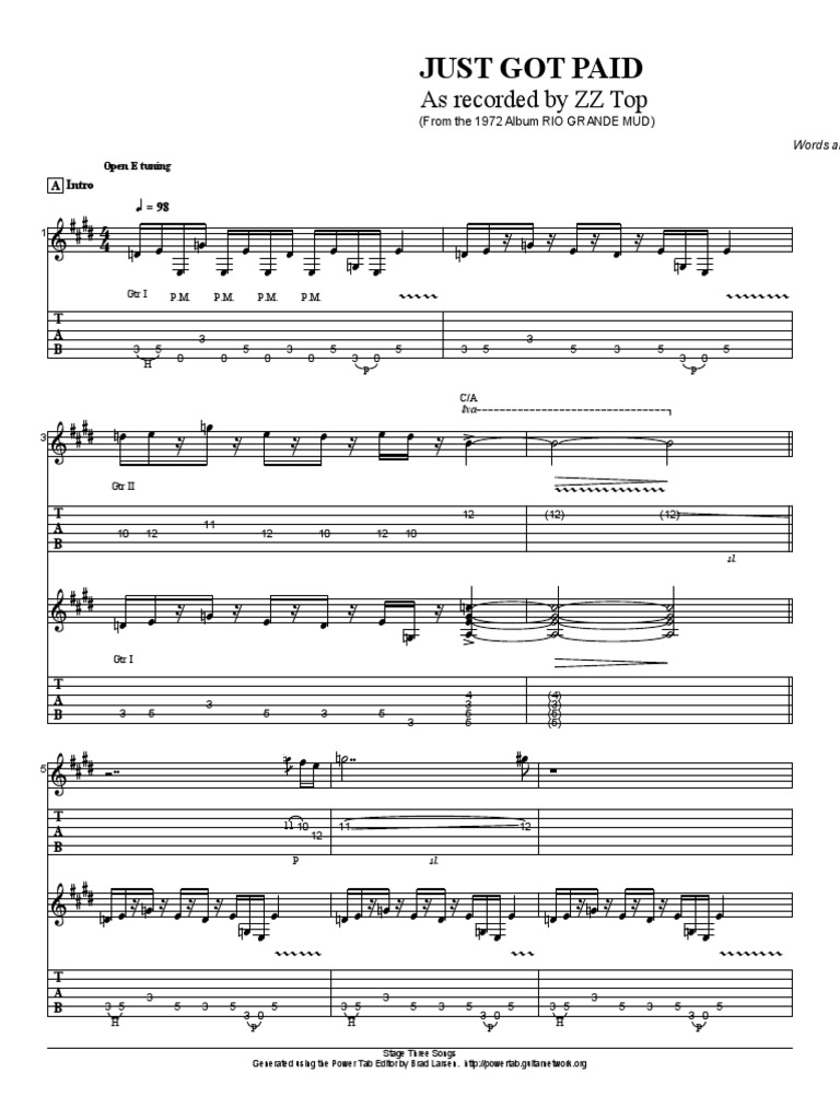 ZZ Top - Just Got Paid | PDF
