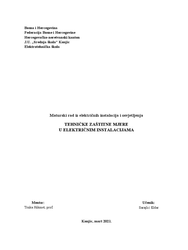 Maturski Rad - Proracun NN Vodova | PDF