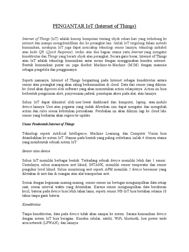 PENGANTAR IoT | PDF | Komputer