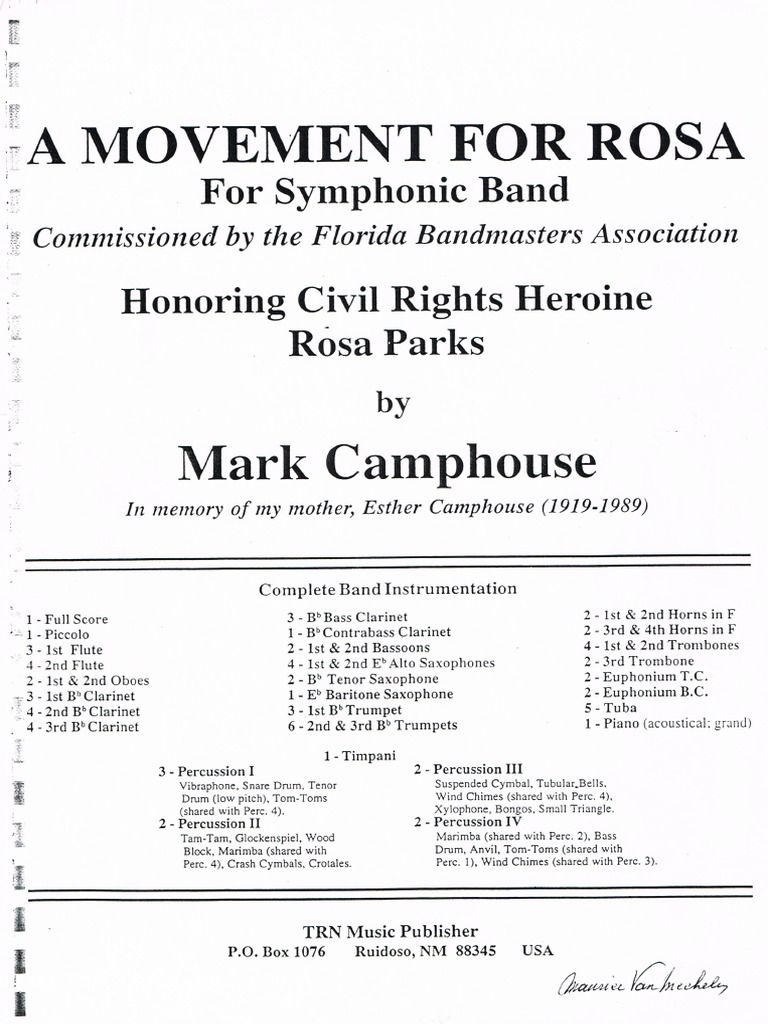 A Movement For Rosa - Mark Camphouse | PDF