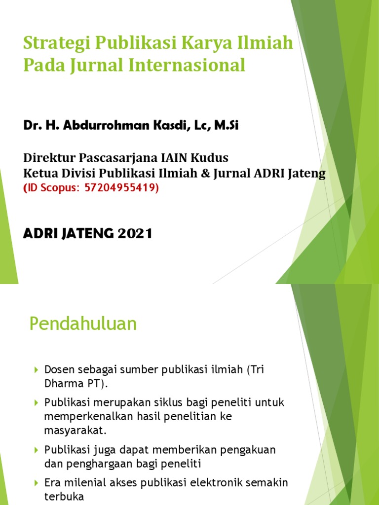 1 Strategi Publikasi Ilmiah ADRI Jateng | PDF