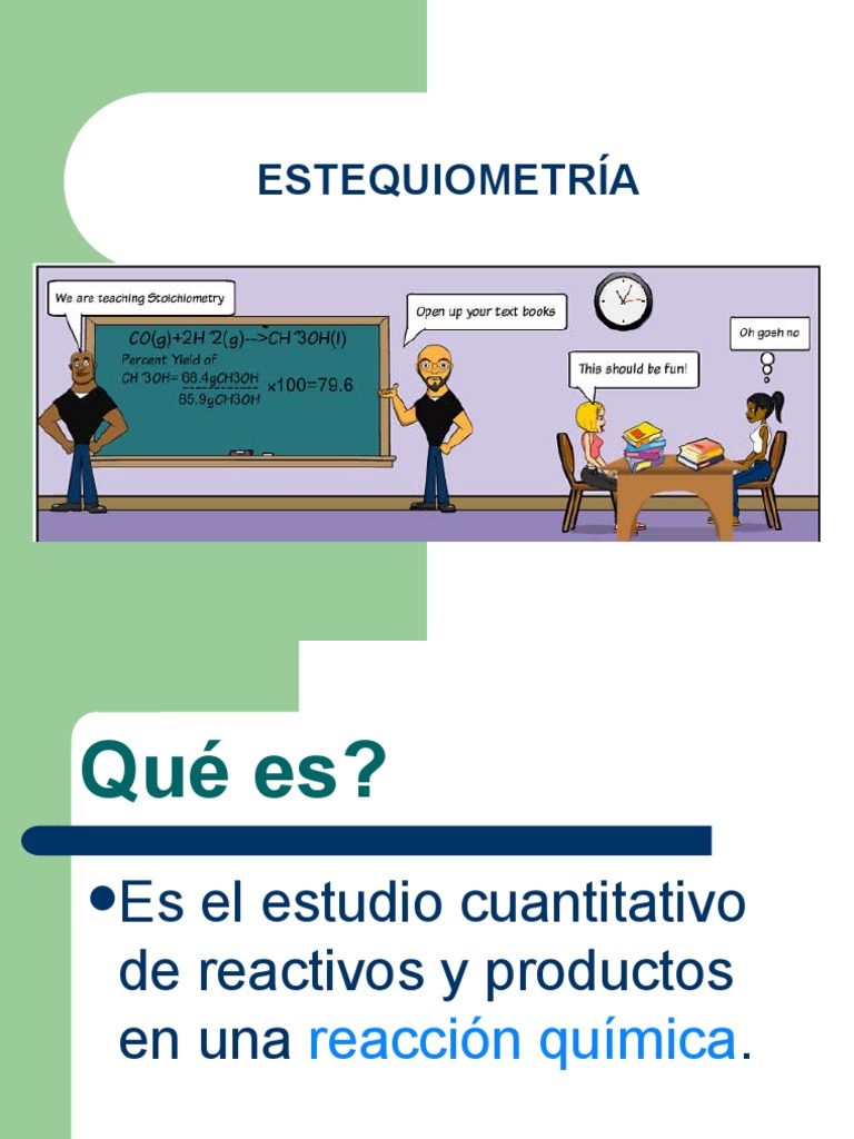 Stoichiometry Spanish | PDF | Reacciones químicas | Estequiometría