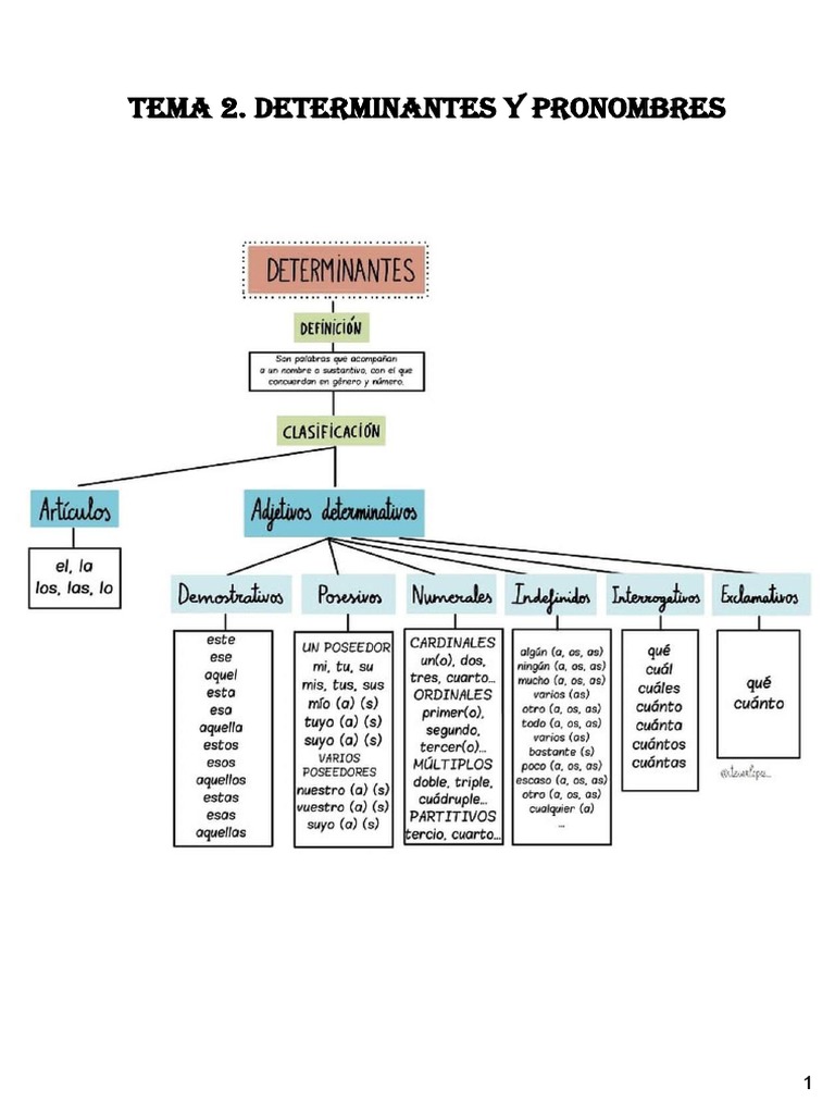 Tema 2. Determinantes-Pronombres | PDF
