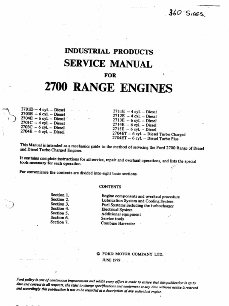 Ford 2700 Range Diesel Engine Workshop Manual | PDF