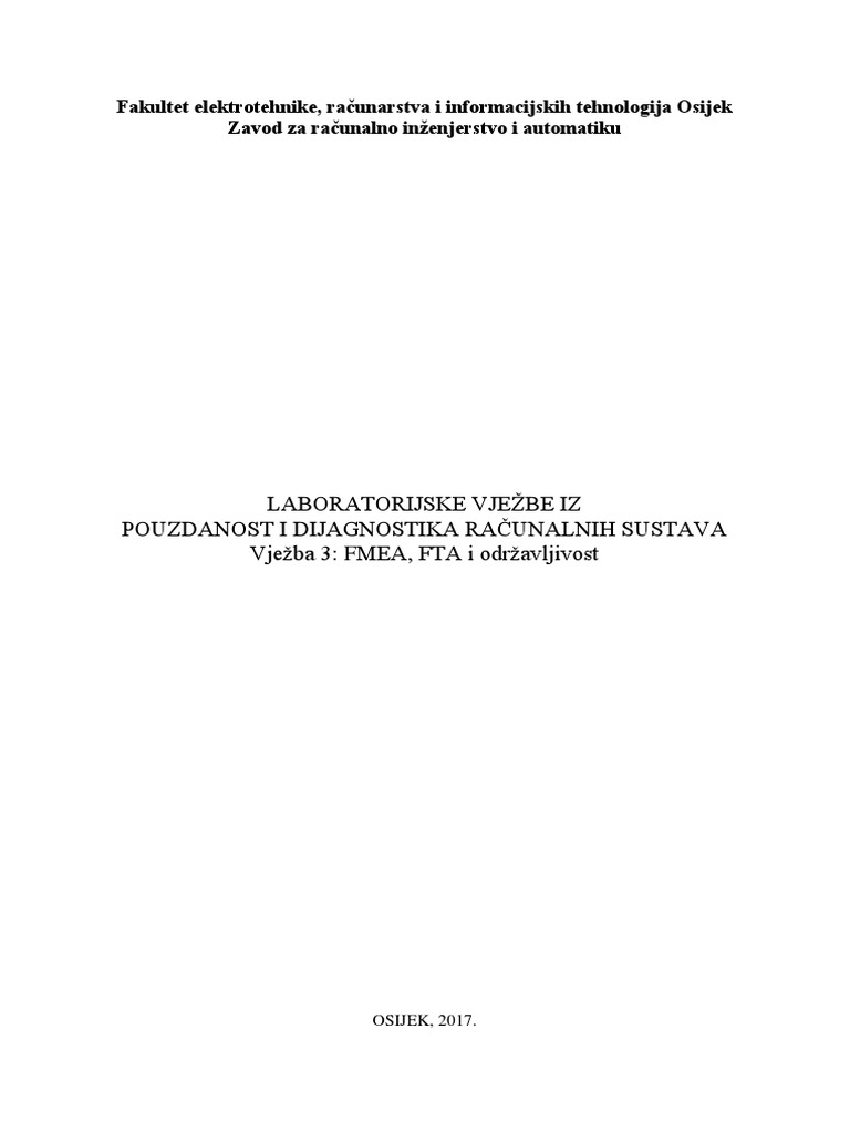Vjezba 3 - FMEA FTA | PDF