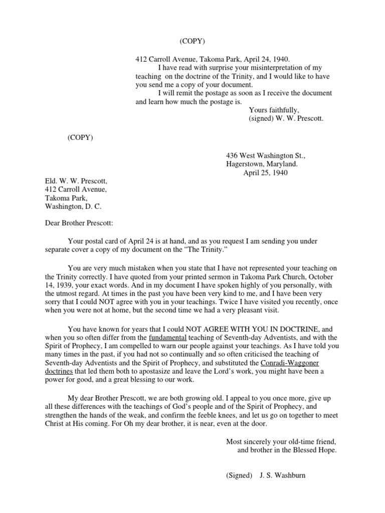 J S Washburn-Trinity | PDF | God The Father | Trinity