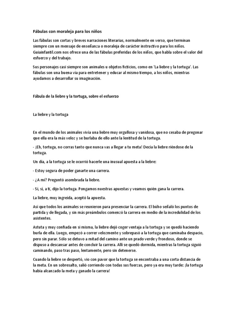 Fabulas Con Moraleja | PDF | León | Fábula