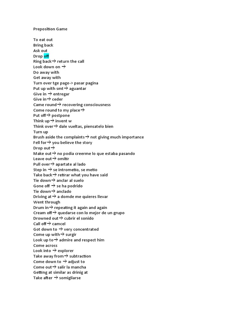 Prepositional Verbs | PDF