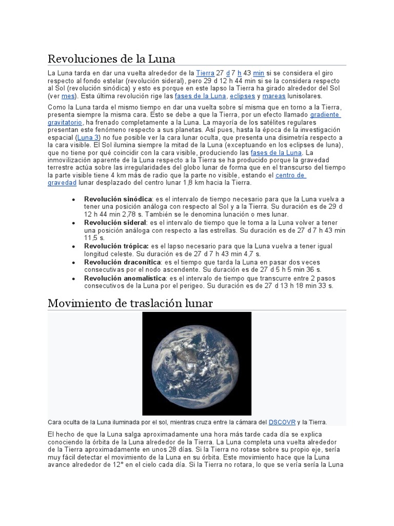 Revoluciones de La Luna | PDF | Luna | Tierra