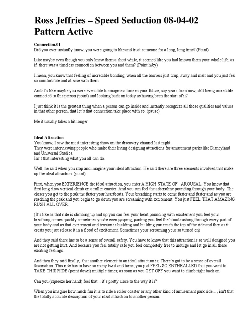 Speed Seduction Patterns | PDF