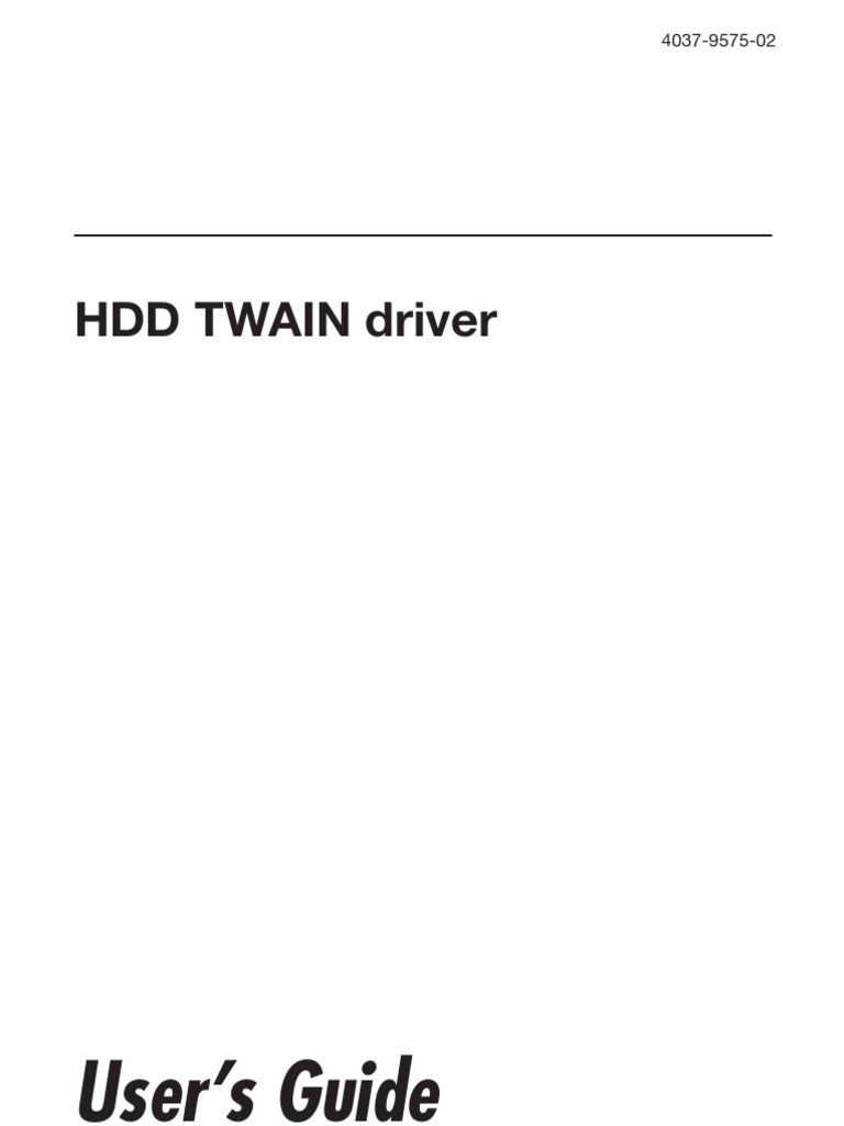 User's Guide: HDD TWAIN Driver | PDF | User (Computing) | Password