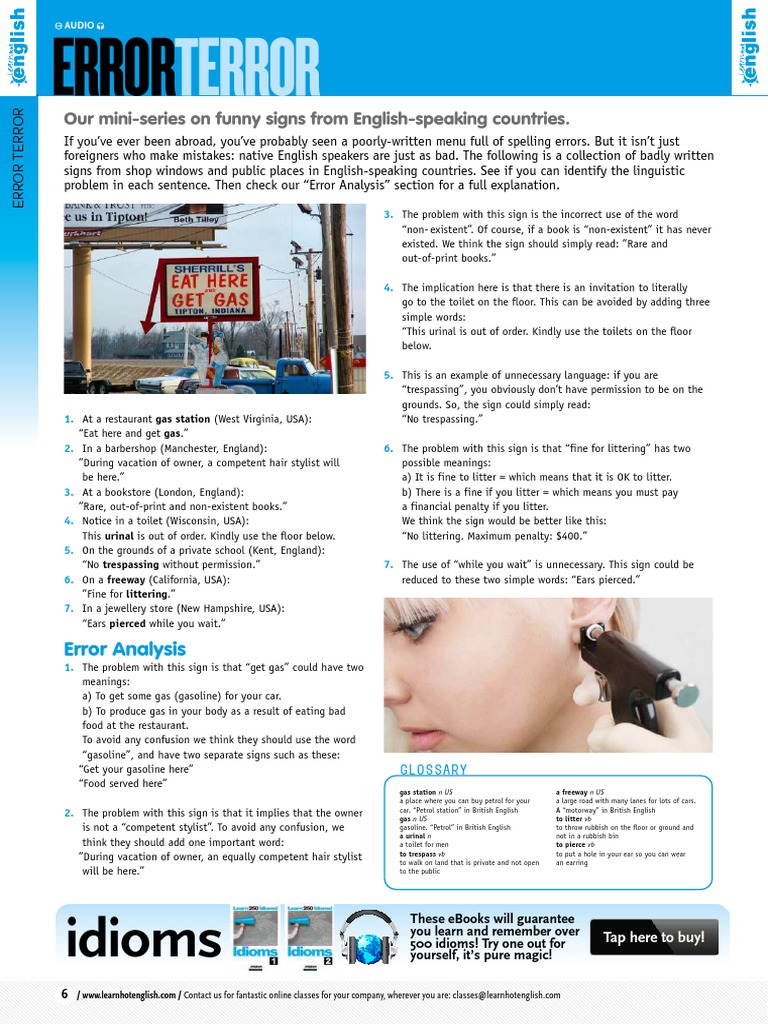 Error Terror | Download Free PDF | Human Communication | Linguistics