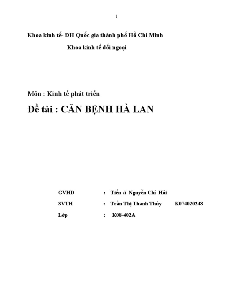 Topic Can Benh Ha Lan 2 | PDF