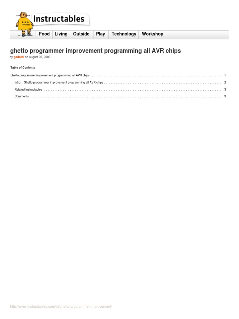 Ghetto Programmer Improvement Programming All AVR Chips: Food Living Outside Play Technology ...