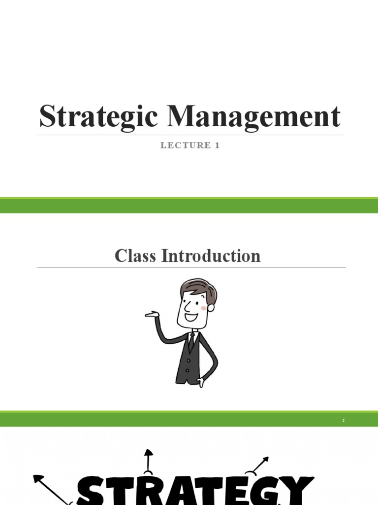 Sm Lecture 1 Pdf Strategic Management Marketing