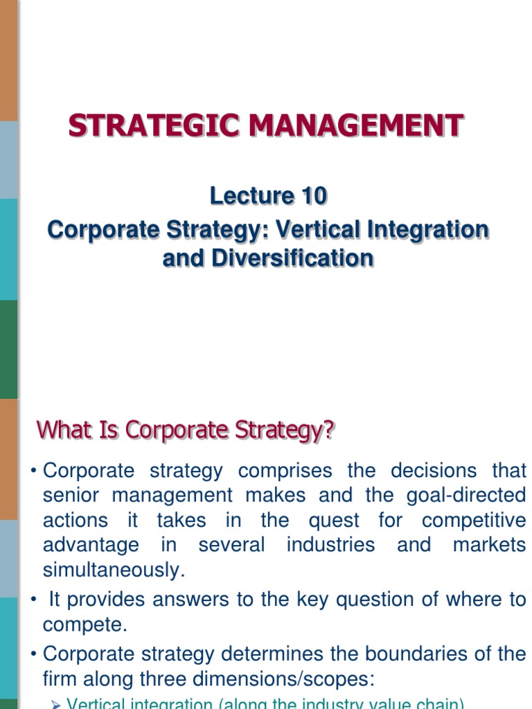 Corporate Strategy: Vertical Integration | PDF | Strategic Management ...