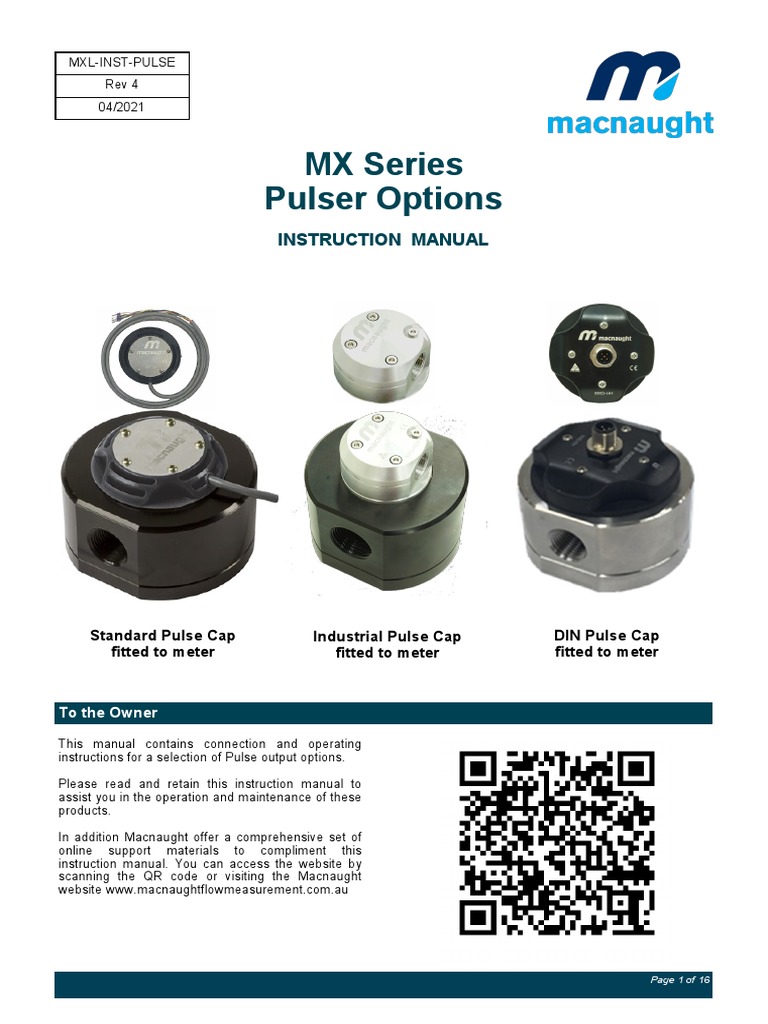 MX Series Pulser Options: Instruction Manual | PDF | Electrical ...