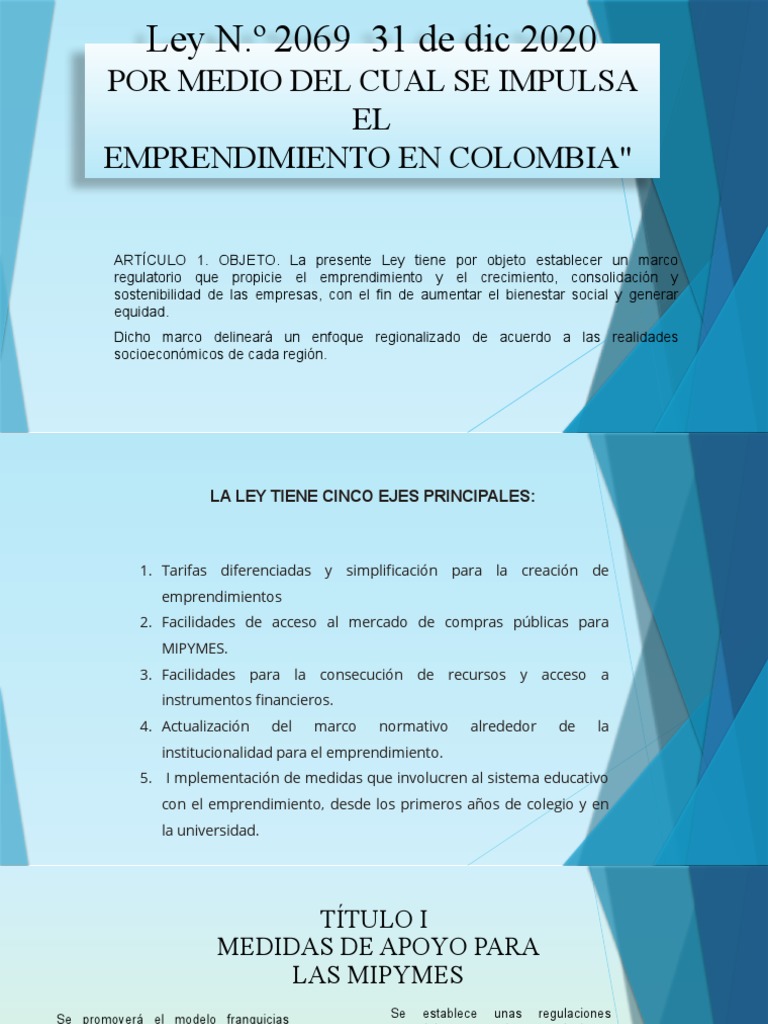 Ley #2069 31 de Diciembre | PDF | Pequeñas y medianas empresas ...