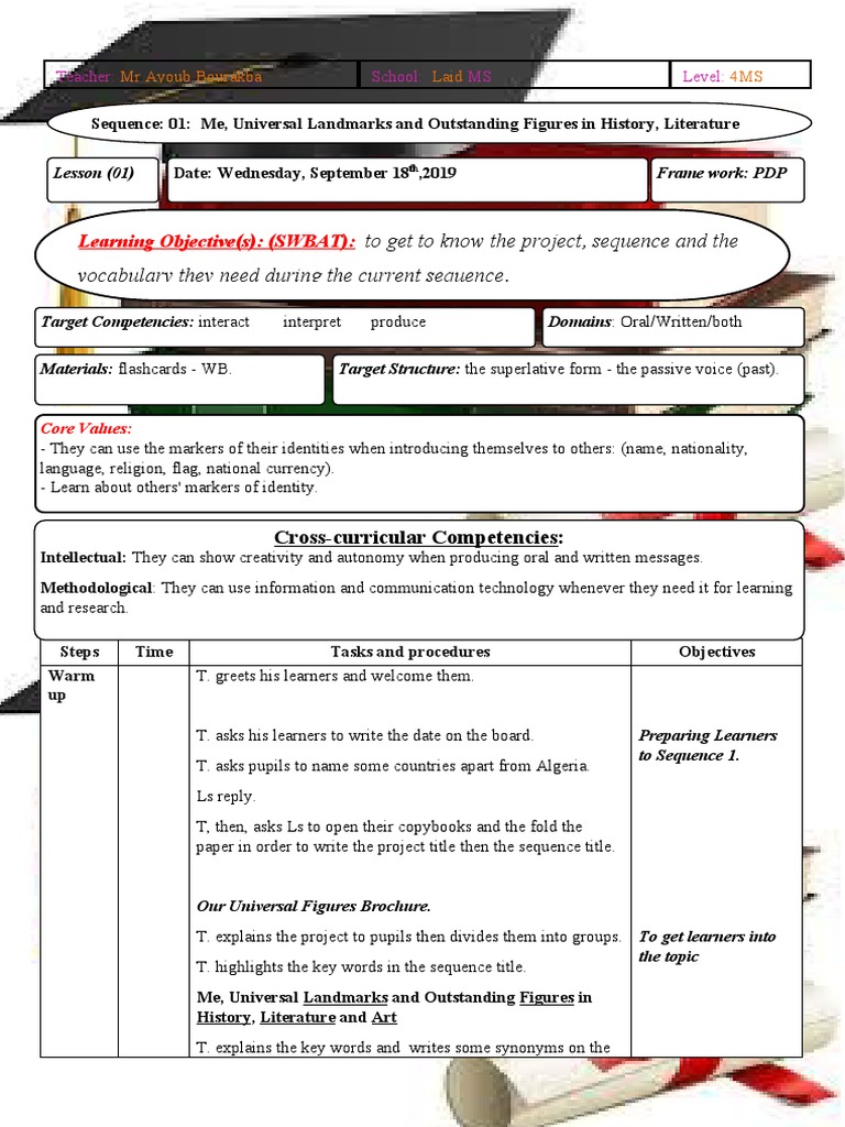 To Get To Know The Project, Sequence and The Vocabulary They Need ...