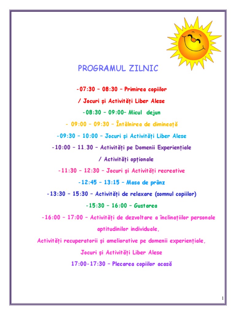 Programul Zilnic | PDF