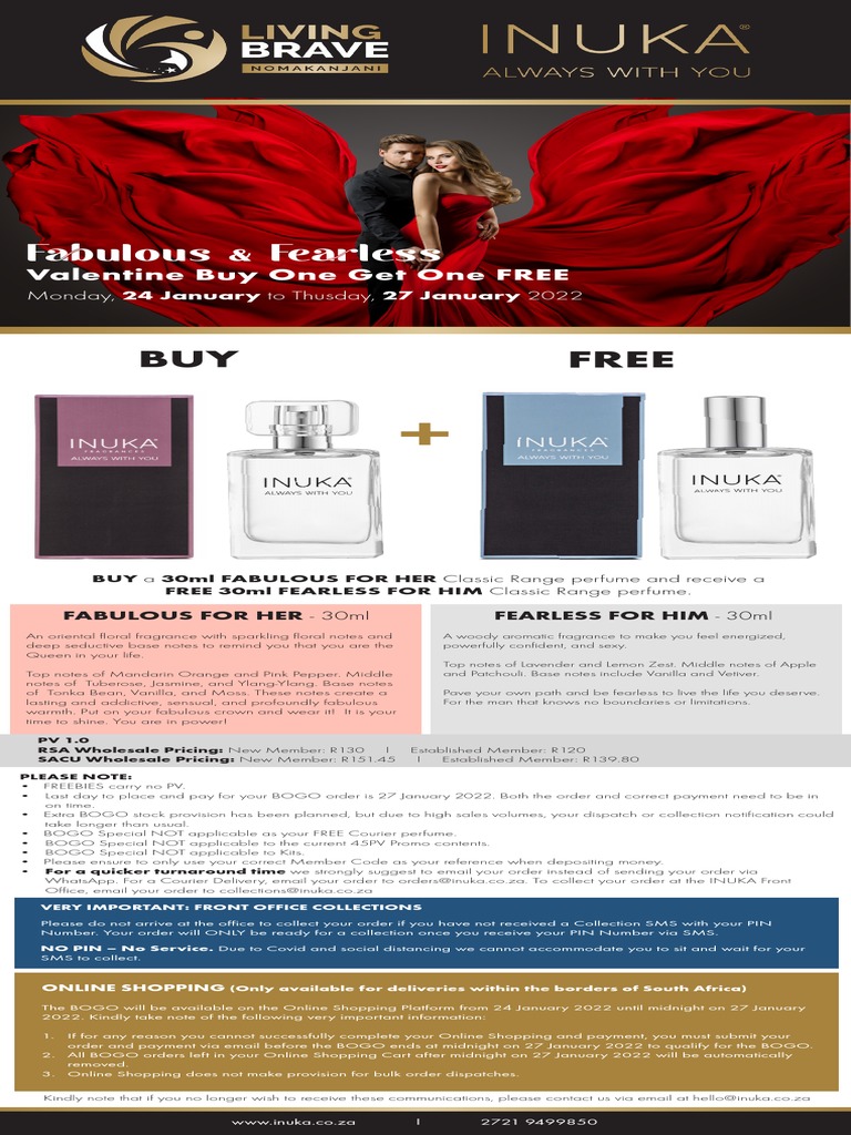 Inuka BOGO Special: Fabulous & Fearless | PDF | Perfume | Online Shopping