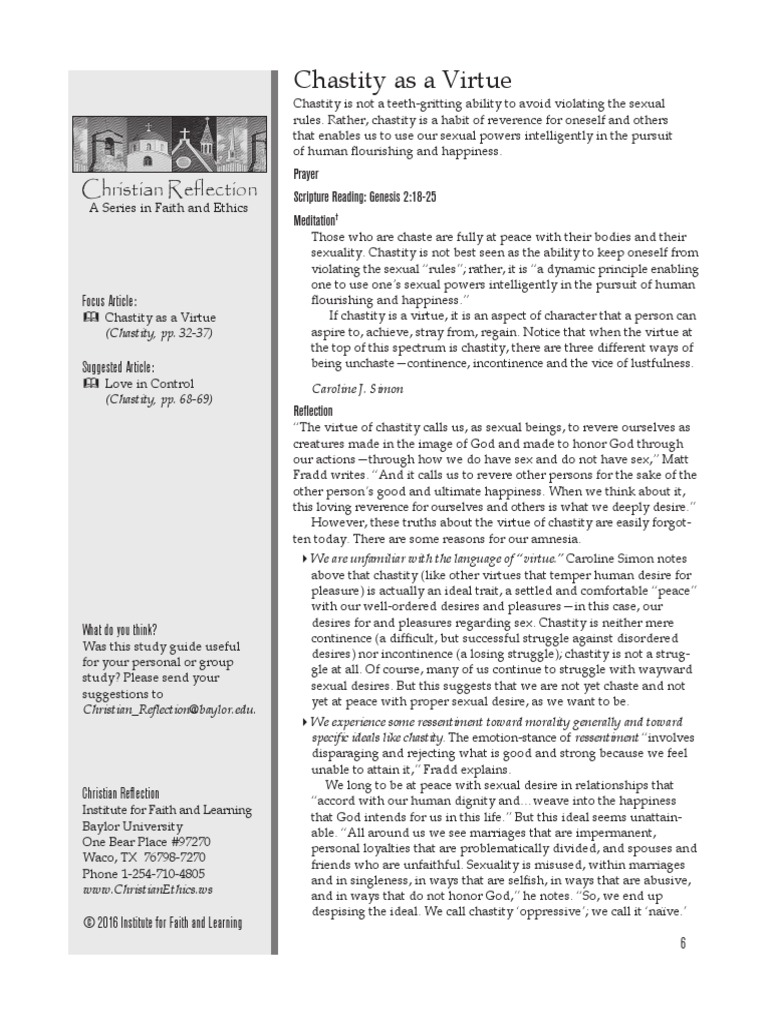 Chastity Study Guide 3 | PDF | Chastity | Virtue