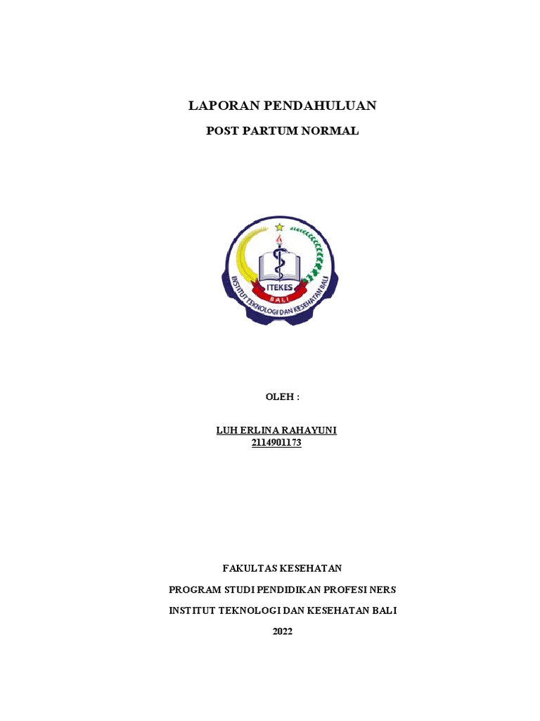 Laporan Post Partum Normal dan Pemulihan | PDF