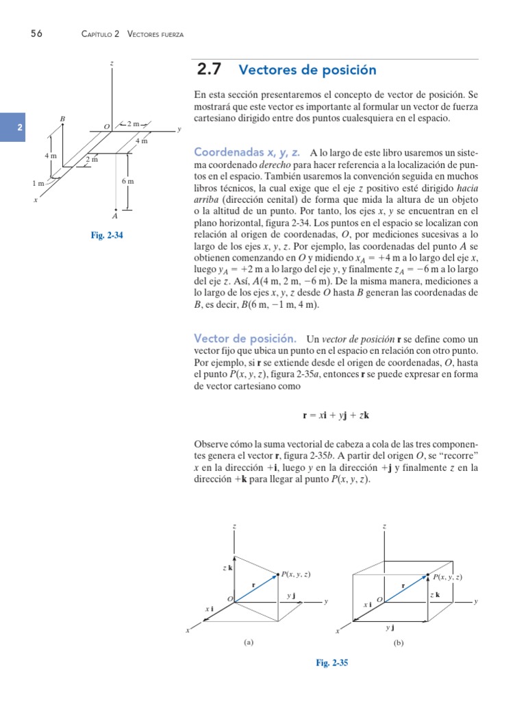 Vectores de Posición | PDF | Vector Euclidiano | Sistema de coordenadas ...