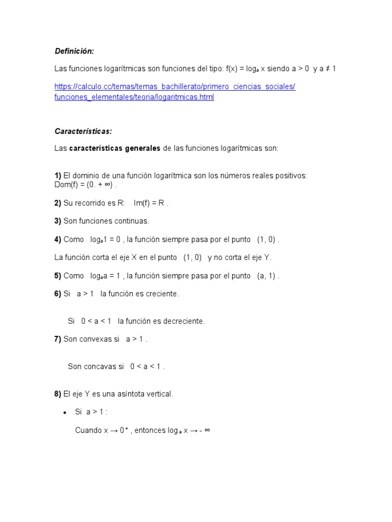 Funciones Logarítmicas | PDF | Logaritmo | Exponenciación