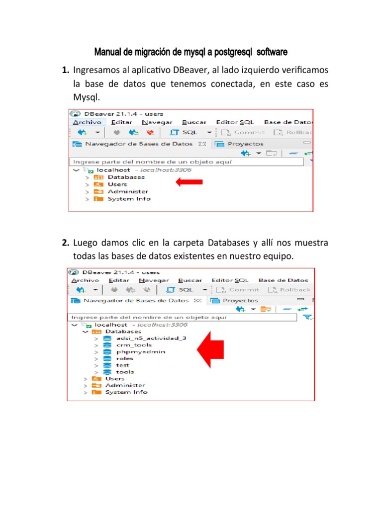 Guía: Migrar MySQL a PostgreSQL | PDF | Informática | Tecnología