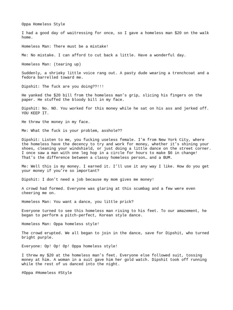 Oppa Homeless Style | PDF